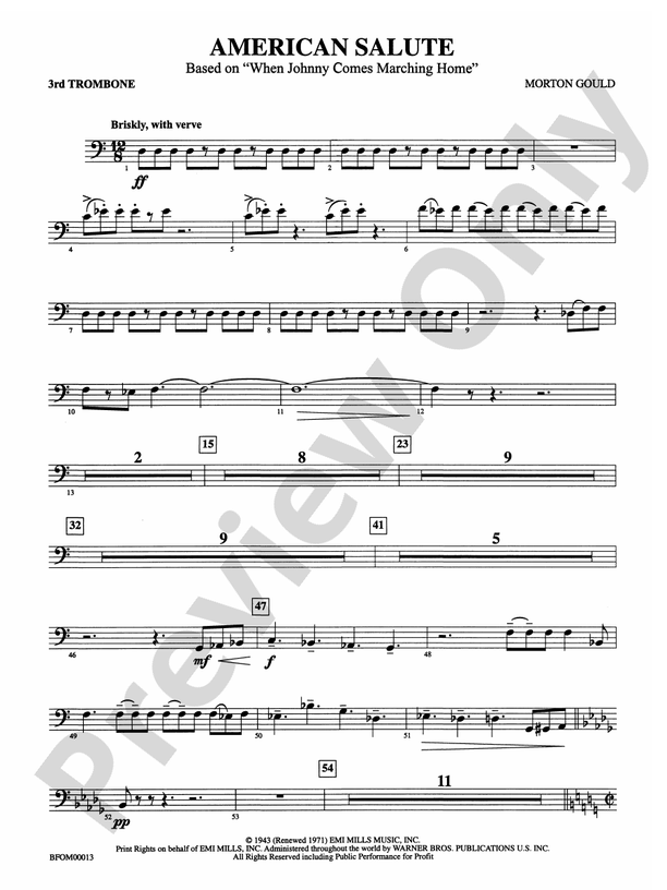 American Salute: 3rd Trombone: 3rd Trombone Part - Digital Sheet Music ...