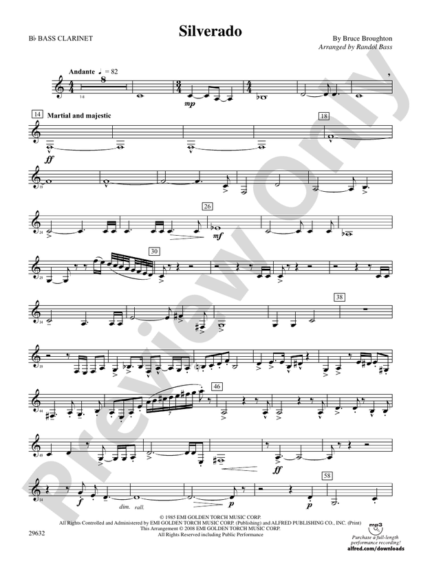 Silverado: B-flat Bass Clarinet: B-flat Bass Clarinet Part - Digital ...