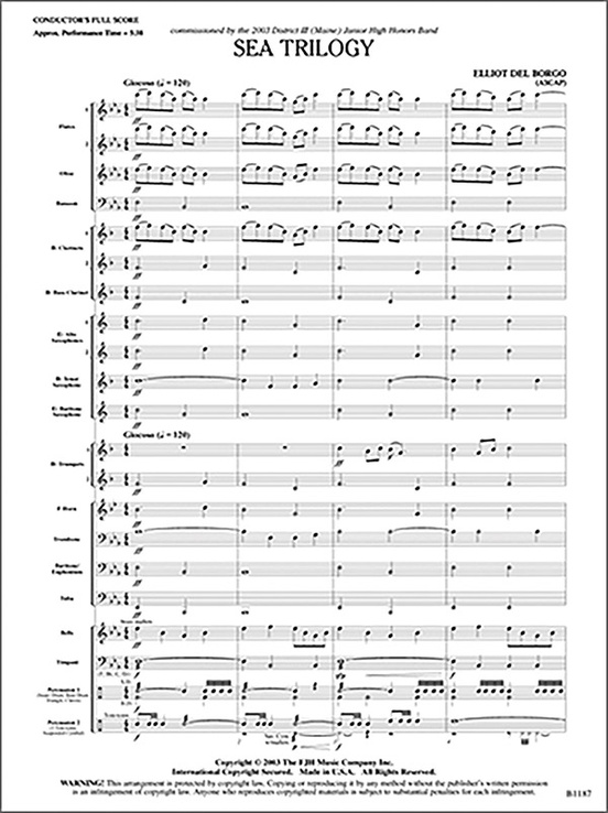 Sea Trilogy: Concert Band Conductor Score: Elliot Del Borgo | Sheet Music