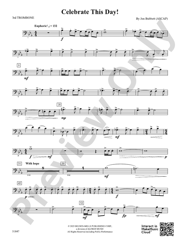 Celebrate This Day!: 3rd Trombone: 3rd Trombone Part - Digital Sheet Music Download