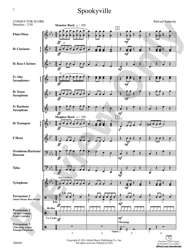 Spookyville: Concert Band Conductor Score & Parts: Edward Kennedy ...