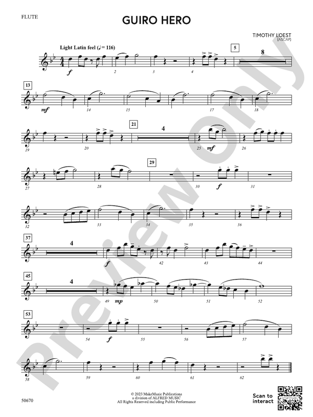 Guiro Hero: Flute: Flute Part - Digital Sheet Music Download