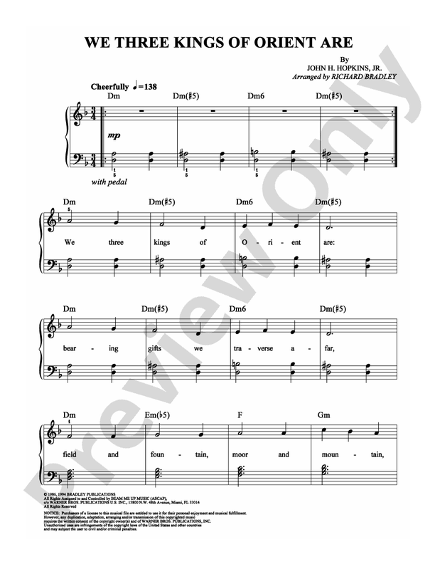 We Three Kings of Orient Are: Easy Piano: John Henry Hopkins, Jr ...