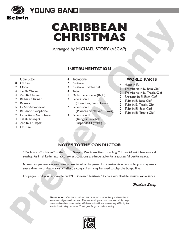 Caribbean Christmas: Score: Concert Band Score - Digital Sheet Music ...