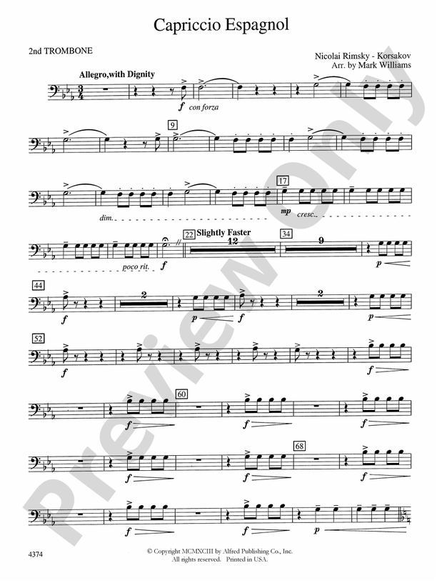 Capriccio Espagnol: 2nd Trombone: 2nd Trombone Part - Digital Sheet Music Download