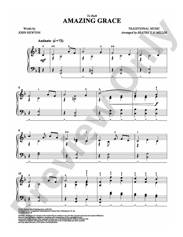 Amazing Grace: Easy Piano: Traditional - Digital Sheet Music Download