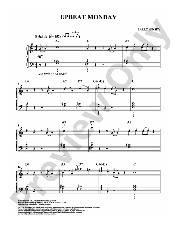 Upbeat Monday: Easy Piano: Larry Minsky - Digital Sheet Music Download