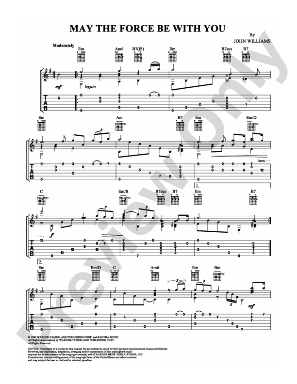 May the Force Be With You: Guitar TAB: John Williams - Digital Sheet ...