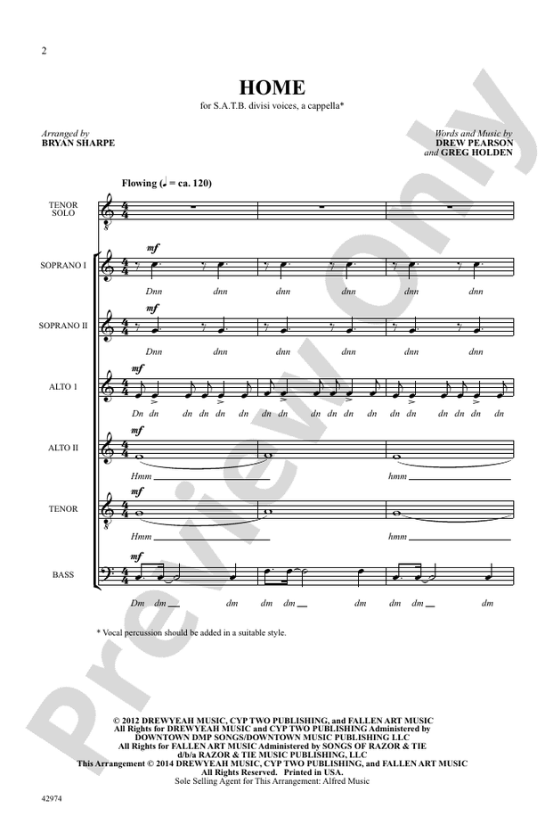 Home: SATB divisi, a cappella Choral Octavo: Phillip Phillips - Digital ...