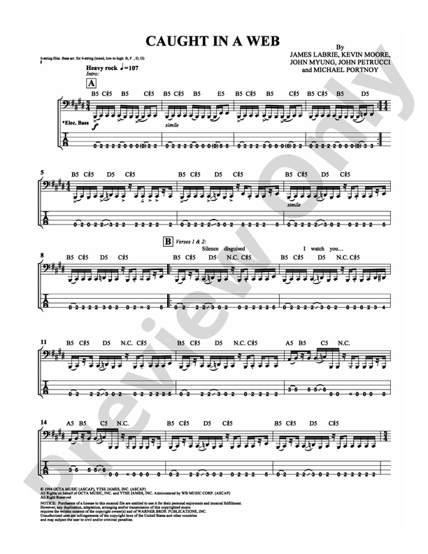 Caught in a Web: Bass TAB: Dream Theater - Digital Sheet Music Download