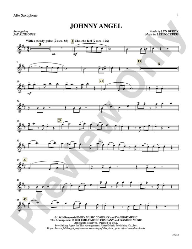 Johnny Angel: E-flat Alto Saxophone: E-flat Alto Saxophone Part ...