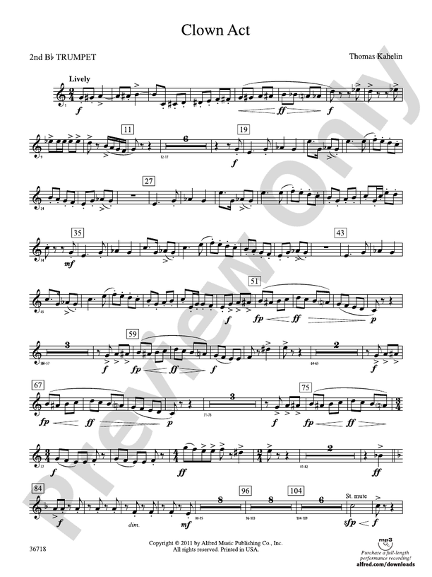 Clown Act: 2nd B-flat Trumpet: 2nd B-flat Trumpet Part - Digital Sheet ...