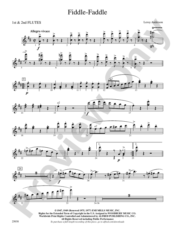 Fiddle-Faddle: Flute: Flute Part - Digital Sheet Music Download