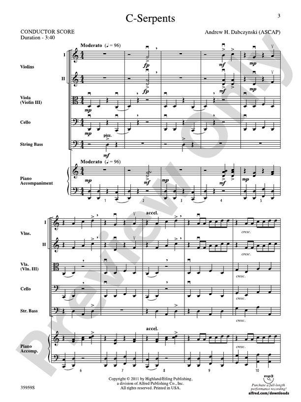 C-Serpents: Score: String Orchestra Score - Digital Sheet Music Download
