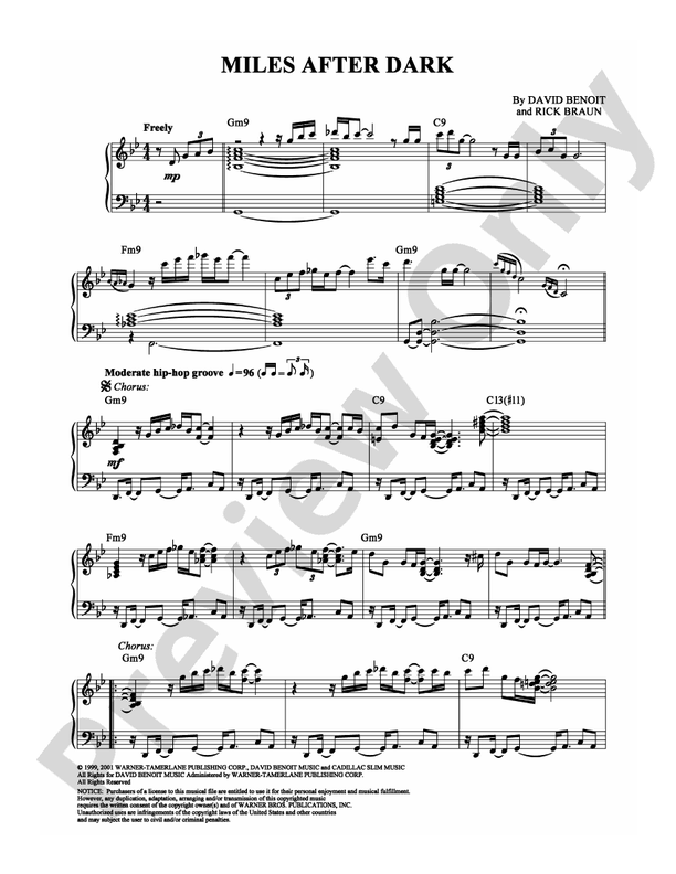 Miles After Dark: Piano: David Benoit - Digital Sheet Music Download