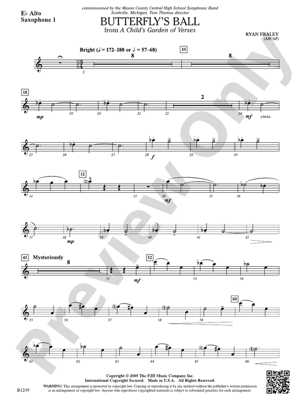 Butterfly's Ball (from A Child's Garden of Verses): E-flat Alto ...