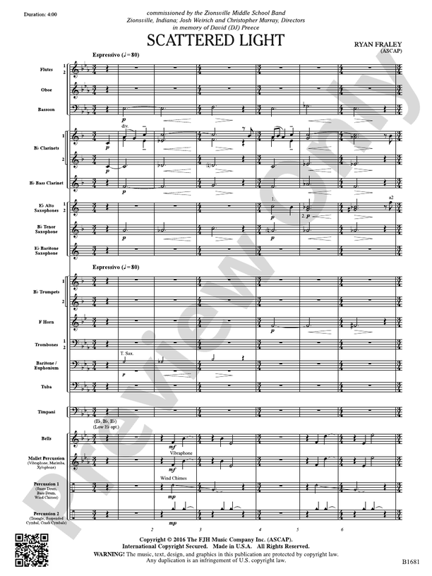 Scattered Light: Score: : Ryan Fraley - Digital Sheet Music Download