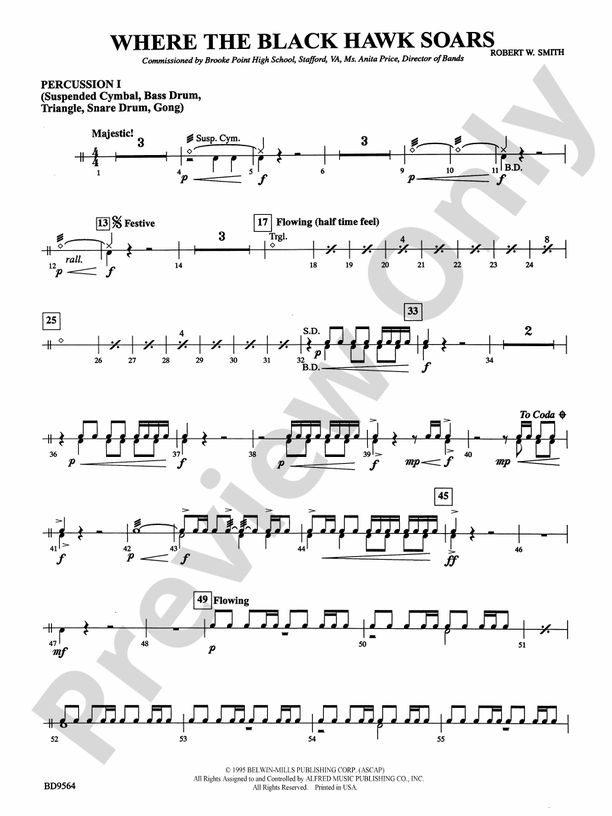Where the Black Hawk Soars: 1st Percussion: 1st Percussion Part ...