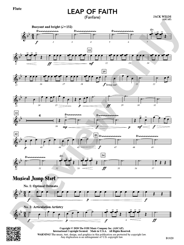 Leap of Faith (Fanfare): Flute: Flute Part: Jack Wilds - Digital Sheet ...