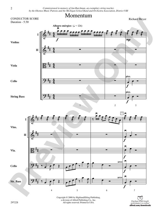 Momentum: Score: String Orchestra Score - Digital Sheet Music Download