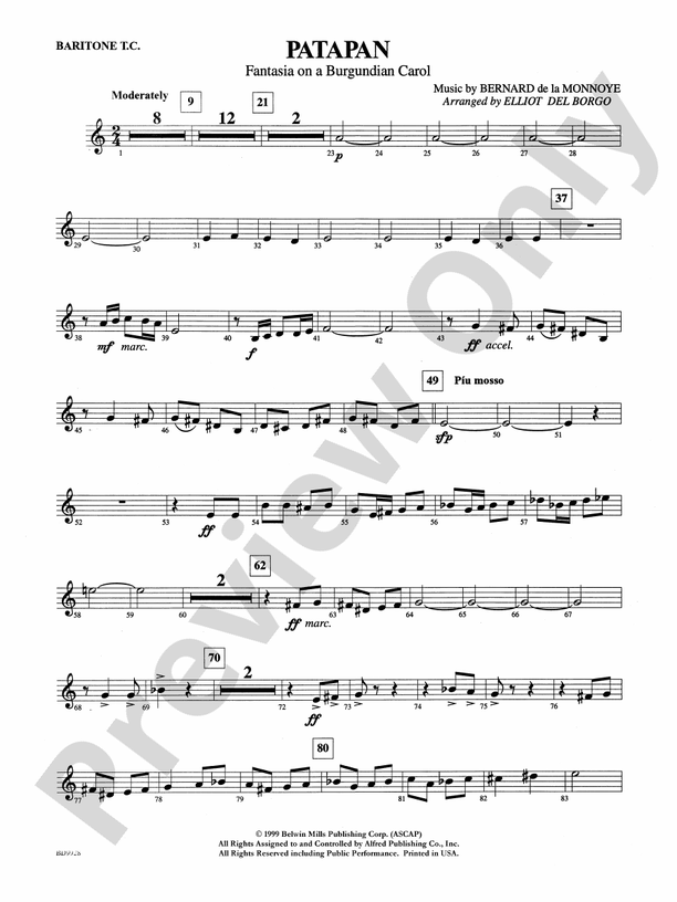 Patapan: Baritone T.C.: Baritone T.C. Part - Digital Sheet Music Download