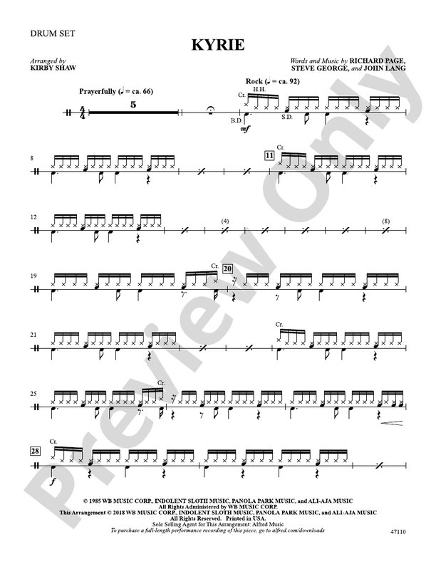 Kyrie: Drums: Drums Part - Digital Sheet Music Download