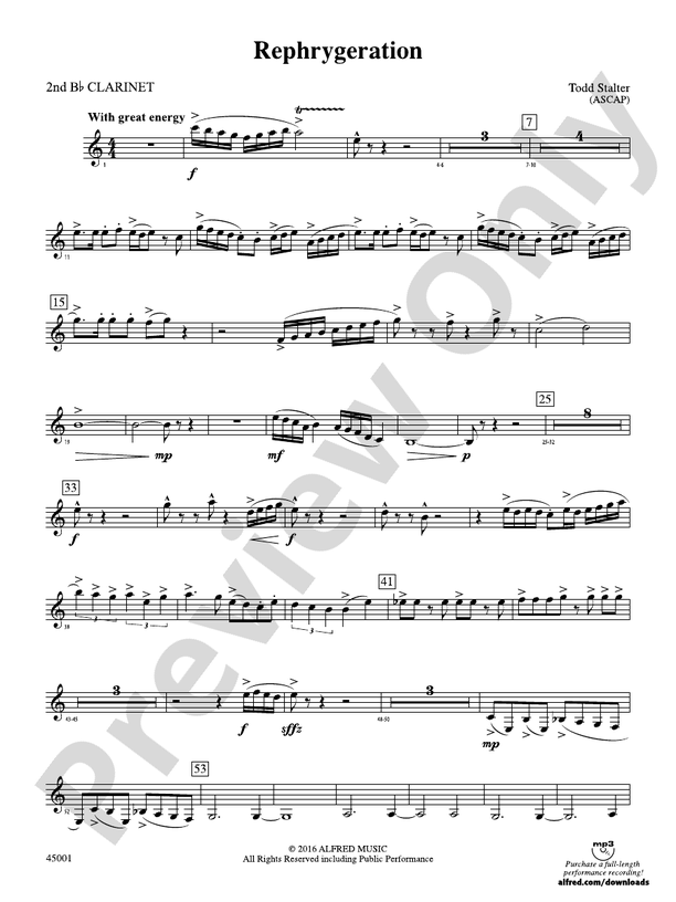 Rephrygeration: 2nd B-flat Clarinet: 2nd B-flat Clarinet Part - Digital ...