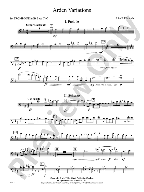 Arden Variations: (wp) 1st B-flat Trombone B.C.: (wp) 1st B-flat ...