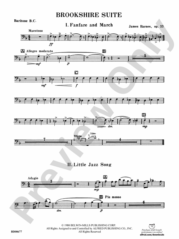 Brookshire Suite: Baritone B.C.: Baritone B.C. Part - Digital Sheet Music Download