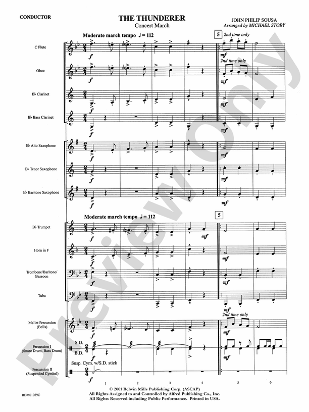 The Thunderer: Score: Concert Band Score - Digital Sheet Music Download