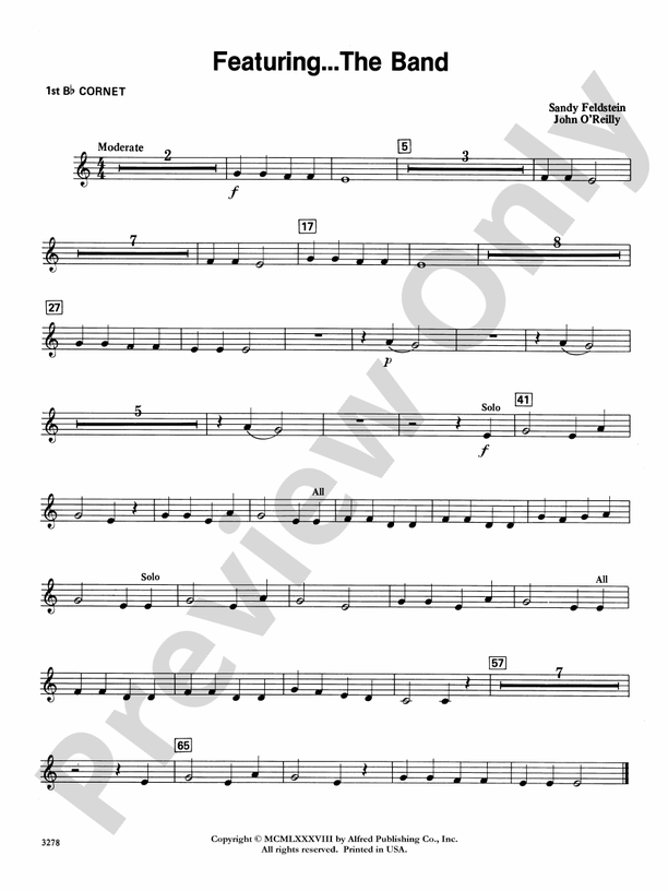 Featuring the Band: 1st B-flat Cornet: 1st B-flat Cornet Part - Digital Sheet Music Download
