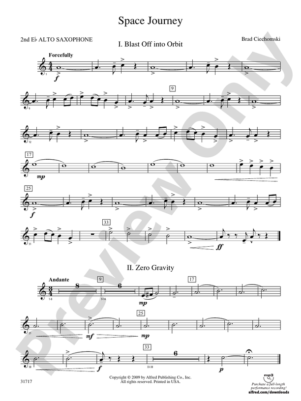 Space Journey: 2nd E-flat Alto Saxophone: 2nd E-flat Alto Saxophone Part - Digital Sheet Music ...
