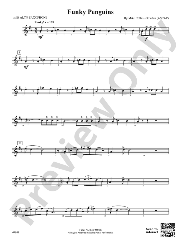 Funky Penguins: E-flat Alto Saxophone: E-flat Alto Saxophone Part ...