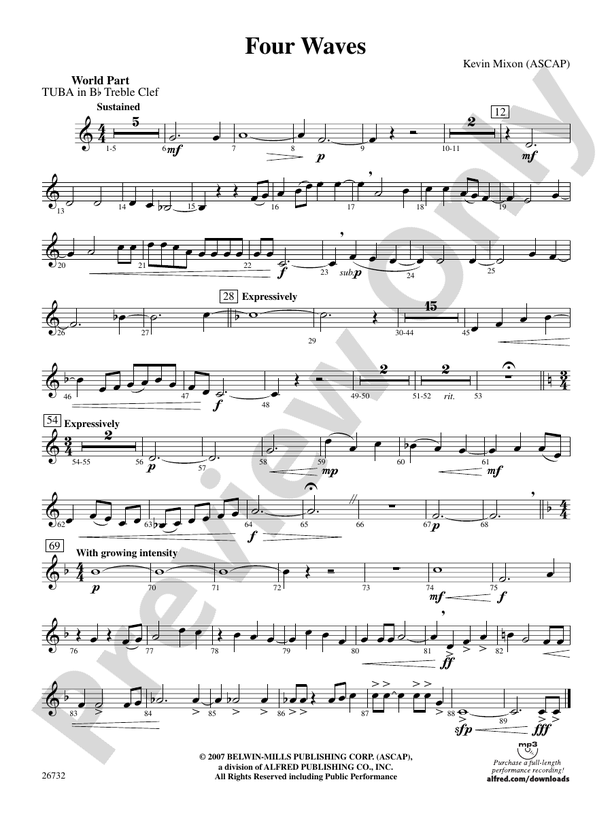 Four Waves: (wp) B-flat Tuba T.C.: (wp) B-flat Tuba T.C. World Part ...