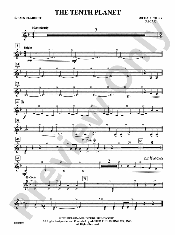 The Tenth Planet: B-flat Bass Clarinet: B-flat Bass Clarinet Part ...