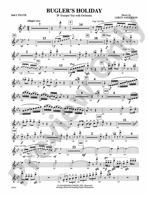 Bugler's Holiday: 2nd Flute: 2nd Flute Part - Digital Sheet Music Download