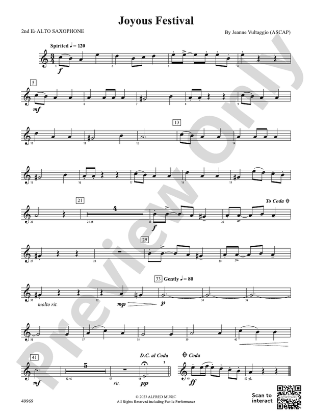 Joyous Festival: 2nd E-flat Alto Saxophone: 2nd E-flat Alto Saxophone Part - Digital Sheet Music ...