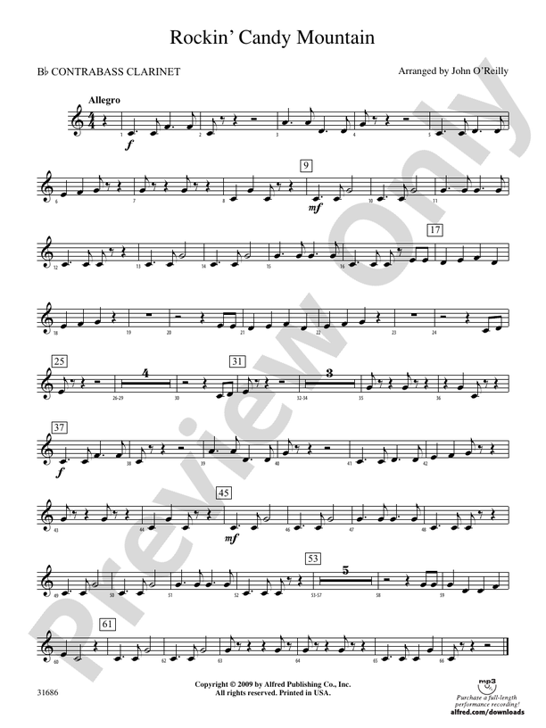 Rockin' Candy Mountain: (wp) B-flat Contrabass Clarinet: (wp) B-flat Contrabass Clarinet World ...