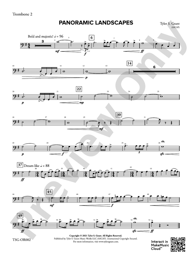 Panoramic Landscapes: 2nd Trombone: 2nd Trombone Part - Digital Sheet Music Download