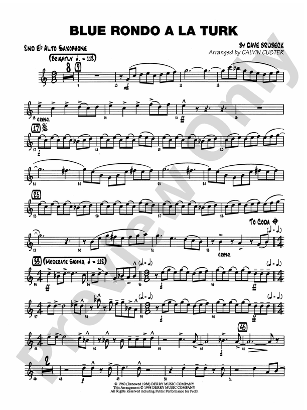 Blue Rondo ala Turk: 2nd E-flat Alto Saxophone: 2nd E-flat Alto ...