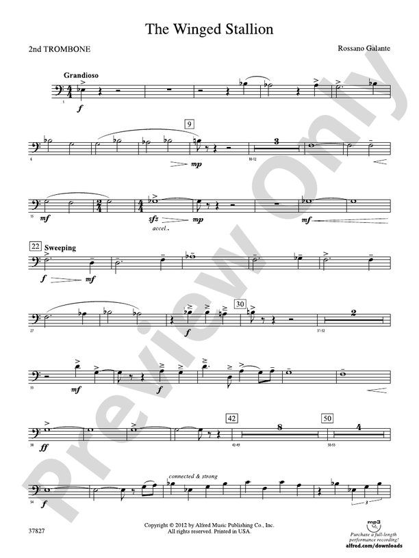 The Winged Stallion: 2nd Trombone: 2nd Trombone Part - Digital Sheet ...