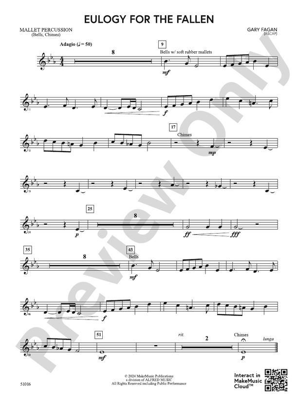 Eulogy for the Fallen: Mallets: Mallets Part - Digital Sheet Music Download