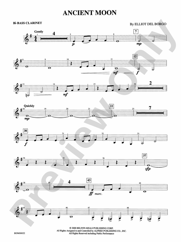 Ancient Moon: B-flat Bass Clarinet: B-flat Bass Clarinet Part - Digital ...