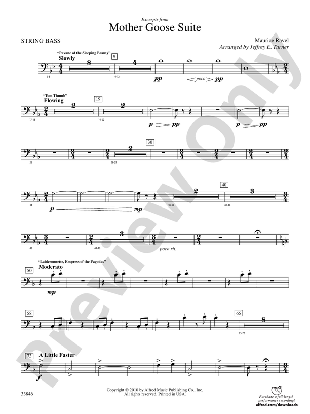 Mother Goose Suite: (wp) String Bass: (wp) String Bass World Part - Digital Sheet Music Download