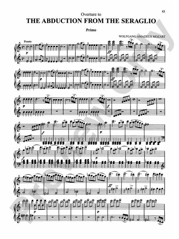 Mozart: Opera Overtures (Arrangements): The Abduction From the Seraglio ...