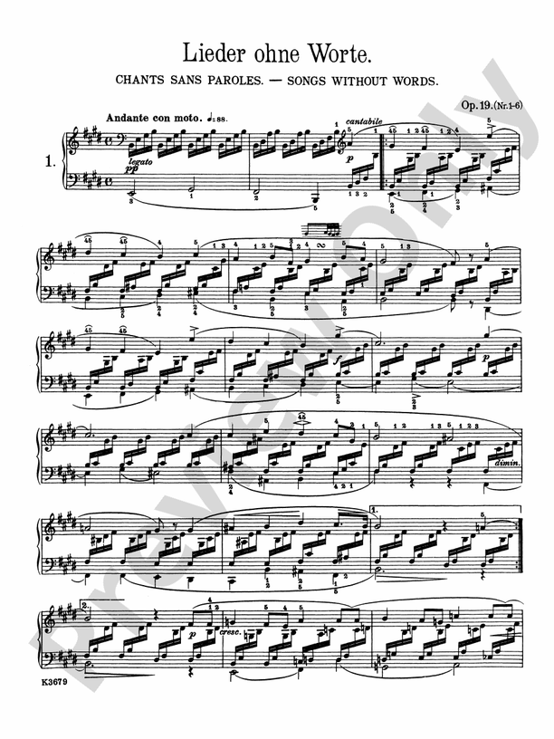 Mendelssohn: Songs Without Words (Complete) and Six Children's Pieces ...