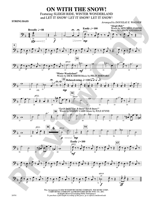 On with the Snow!: String Bass: String Bass Part - Digital Sheet Music ...
