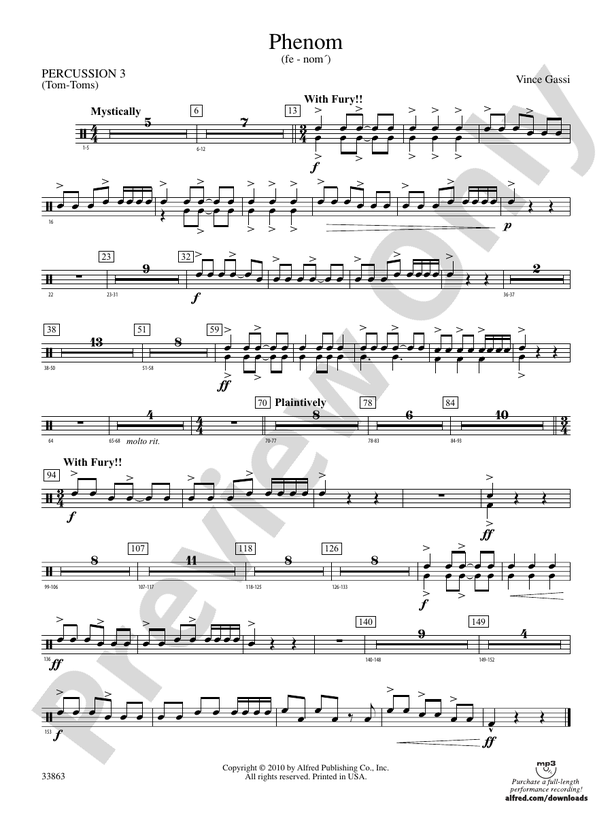 PHENOM/CB: 3rd Percussion: 3rd Percussion Part - Digital Sheet Music ...