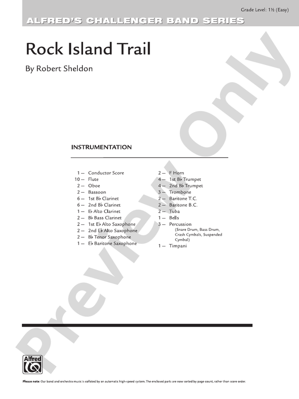 Rock Island Trail: Score: Concert Band Score - Digital Sheet Music Download