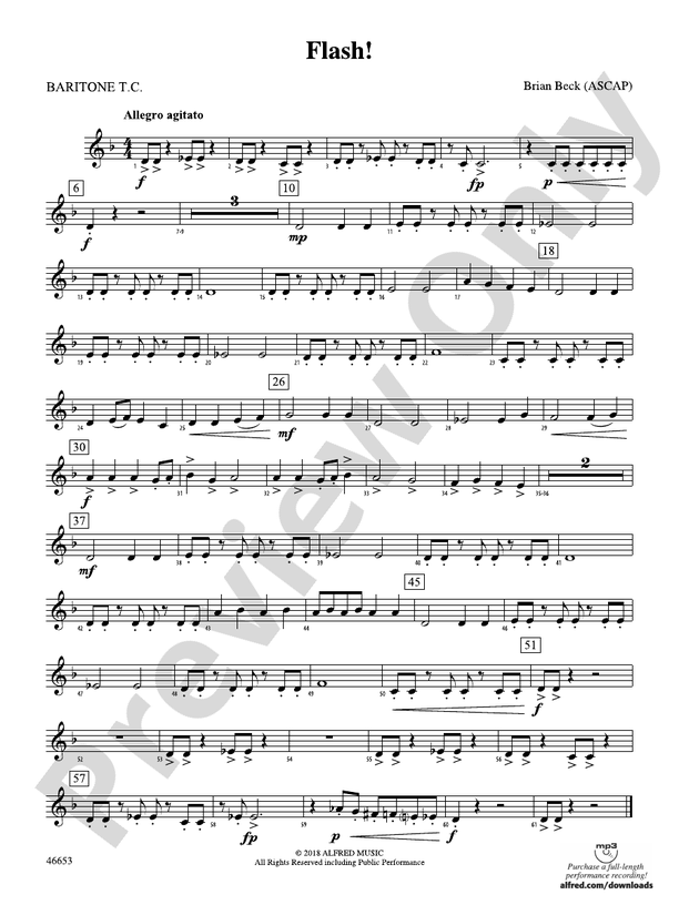 Flash!: Baritone T.C.: Baritone T.C. Part - Digital Sheet Music Download